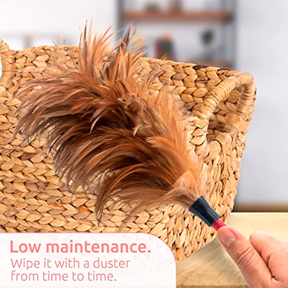 Compactor Caracas Water Hyacinth Storage Baskets, Handmade Large Wicker Basket For Laundry Bed Linen Towels, Wicker Baskets for Storage, Living Room Blanket Storage, Brown Basket - 18 x 11 x 11 inch