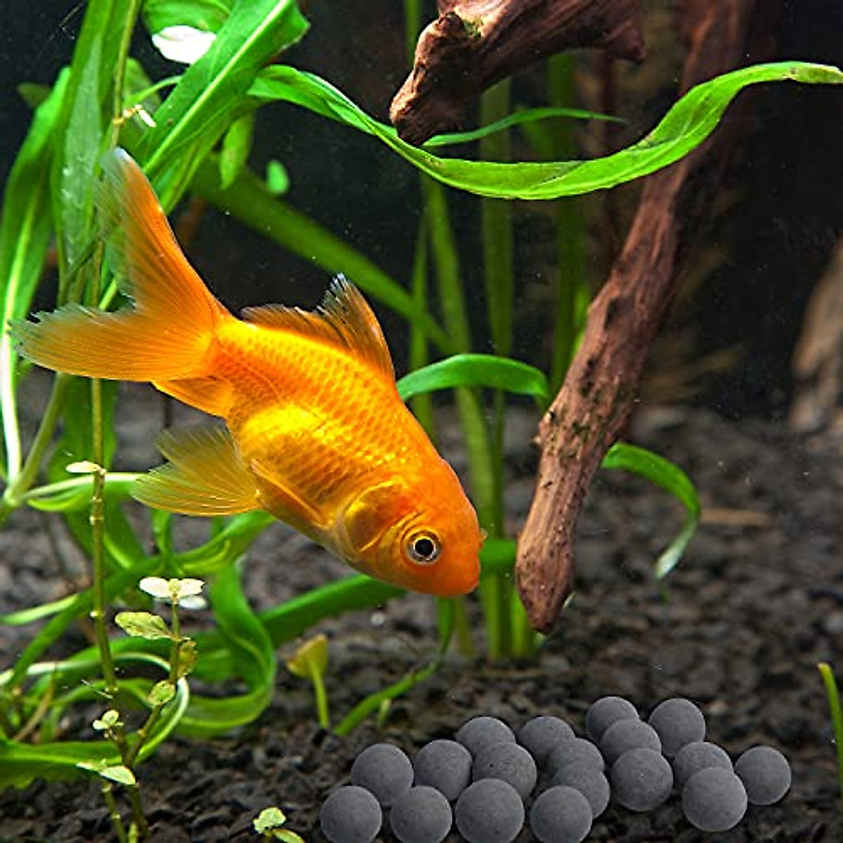 Lystaii 120pcs Tourmaline Balls for Betta Aquarium Tank Balls Mineral Calcium Mineral Balls for Freshwater Aquarium Tank Shrimp Crayfish Water Conditioner Aquatic Décor Tank Accessories