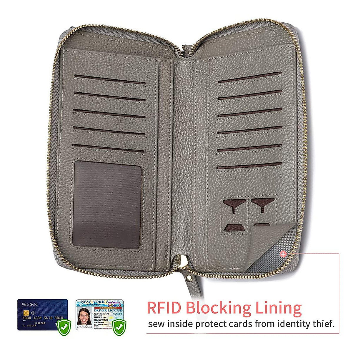 Pearl Angeli Women Phone Purse RFID Blocking Genuine Leather Small Ladies Cross-body Wallet Shoulder Bag