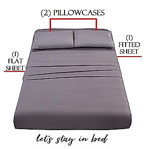 Elegant Comfort 1500 Thread Count Wrinkle & Fade Resistant Egyptian Quality 4-Piece Ultra Soft Luxurious Bed Set Includes Flat, Fitted Sheet and 2 Pillowcases, Full, Boysenberry