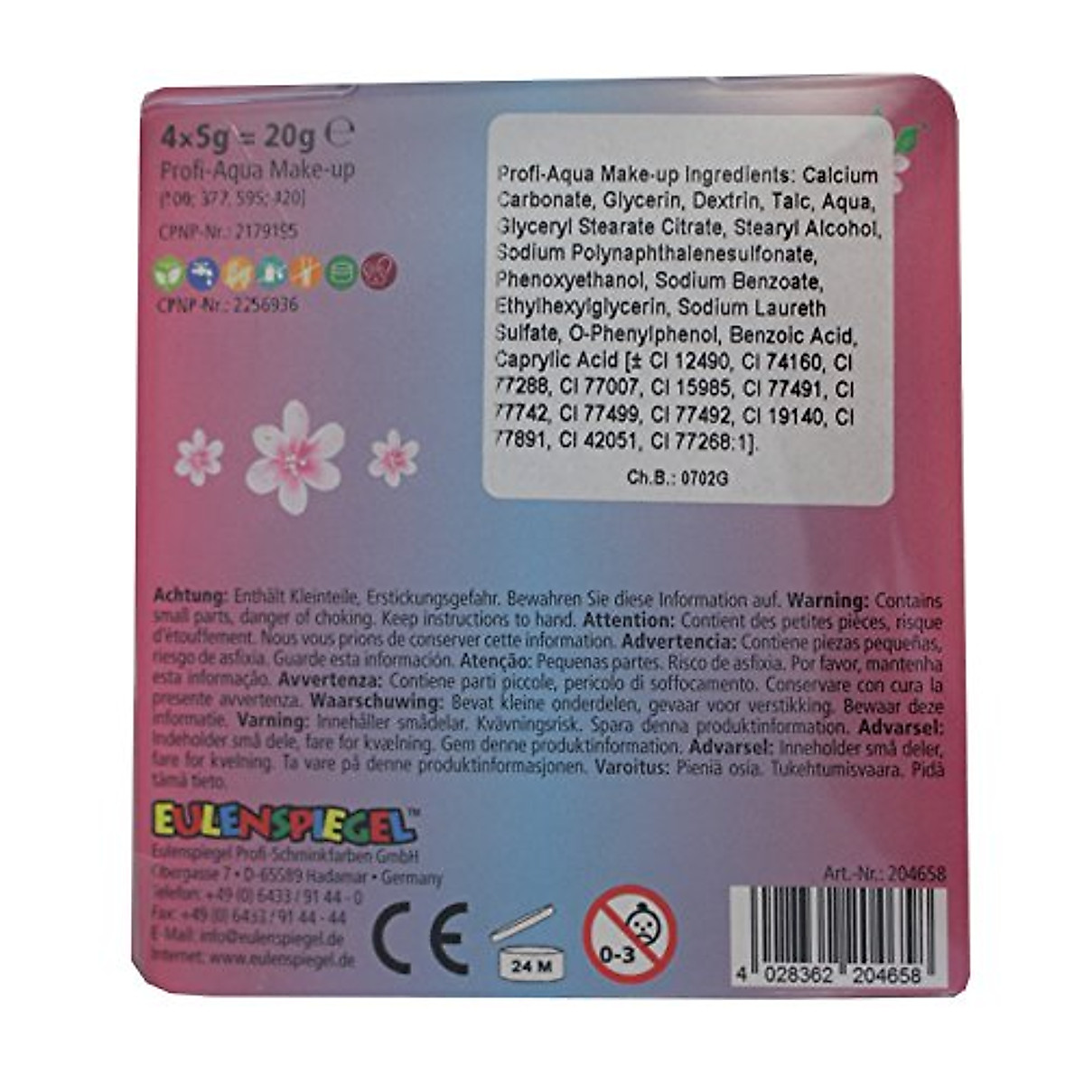 Set of 6 Owl Mirror with Magic Blossom Design 4 Colours and a Brush