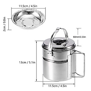BESPORTBLE 1 Set Hanging Pot Set Portable Kit Compact Tableware Stainless Steel Skillet Stainless Cookware Camping Cookware Camping Accessories Backpack Outdoor Stainless Steel
