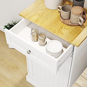 ELEMENT ACE 10 Gallon Tilt Out Trash Cabinet Kitchen Island Multi Functional Storage Easy Assembly Stylish and Durable White