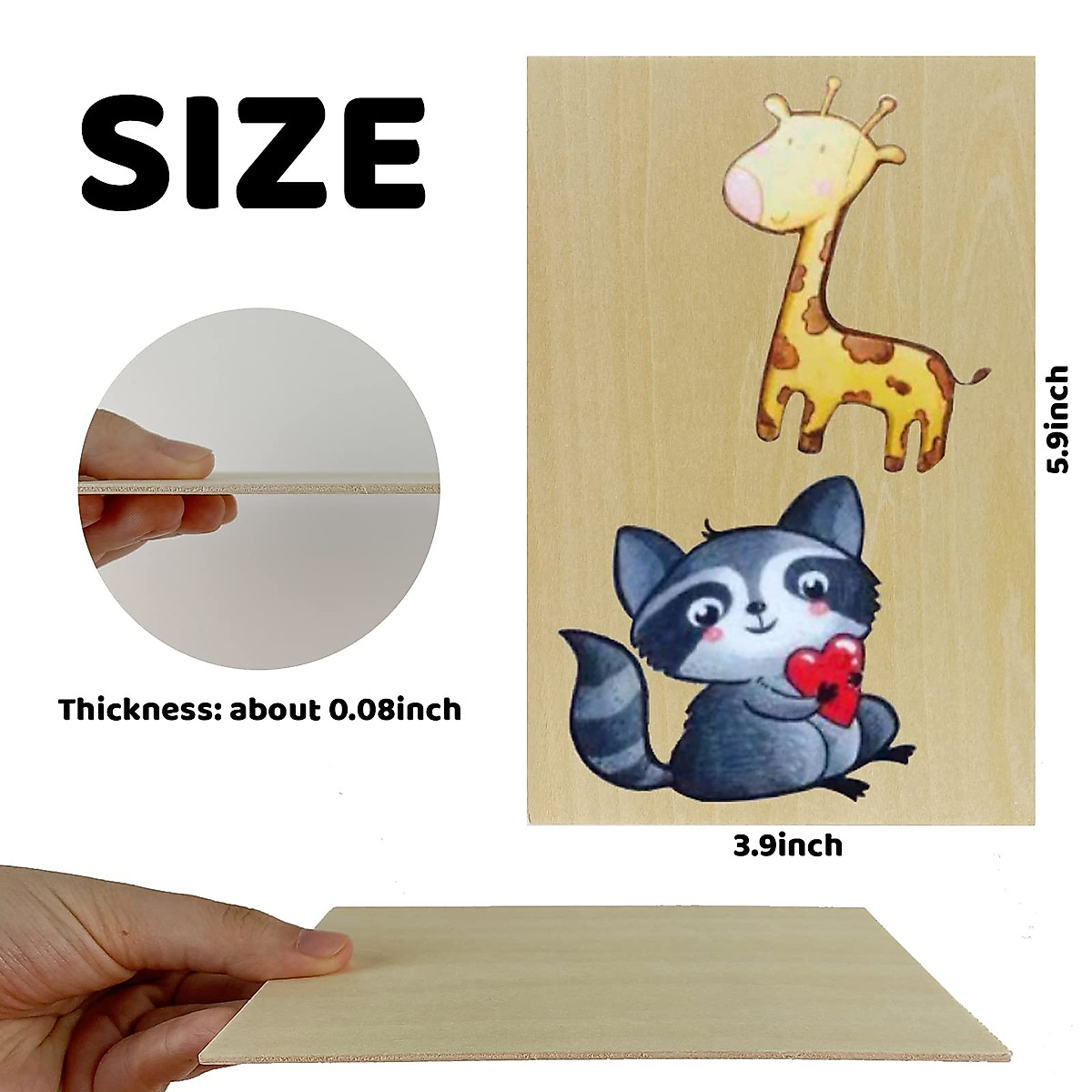 MUXGOA 20 Pack Basswood Sheets for Craft, Laser, Wood Burning, Wooden DIY Ornaments, Unfinished Thin Balsa Plywood Sheets can be Cut & Painted to Desired Shape(150x100x2mm)