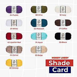 Yarn Bee 4 - Medium Yarn for Crocheting & Knitting – Soft Yarn Skein – 164 Yards of Mercerized Cotton Yarn for Crocheting Blankets, Hats, & More – Craft Supplies for Handcrafting, Camel