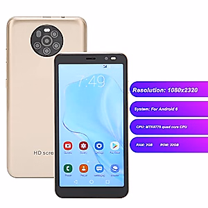 GOWENIC Mate48 Pro Smartphone, Factory Unlocked Smartphone, 5.45 Inch HD Screen Smartphone, Dual Sim Cell Phone Face Recognition Mobile Phone for Android, Fast Processor(Gold)