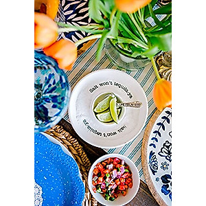 Mud Pie Lime and Salt Rimmer Margarita Set, Round, White