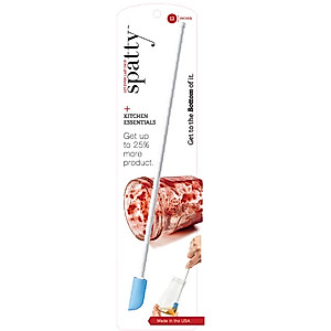 Spatty Daddy Kitchen Spatula (12 Inch Blue) Shark Tank Mom Made Scrapes Last Drop From Jars, Ketchup, Icing, Peanut Butter, Spreading or Mixing Gifts for Cooks, Grandma, Stocking Stuffers For Her