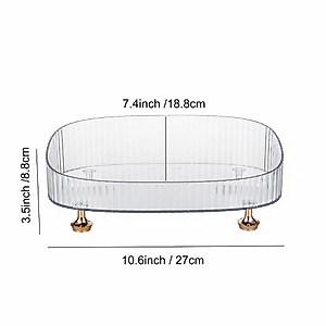 Feyarl Makeup Perfume Tray Vanity Bathroom Organzier Desktop Countertop Tray Cosmetic Skin Care Lotion Organizer Jewelry Trinket Display Decorative Tray Storage for Home Dresser Bathroom Tabletop