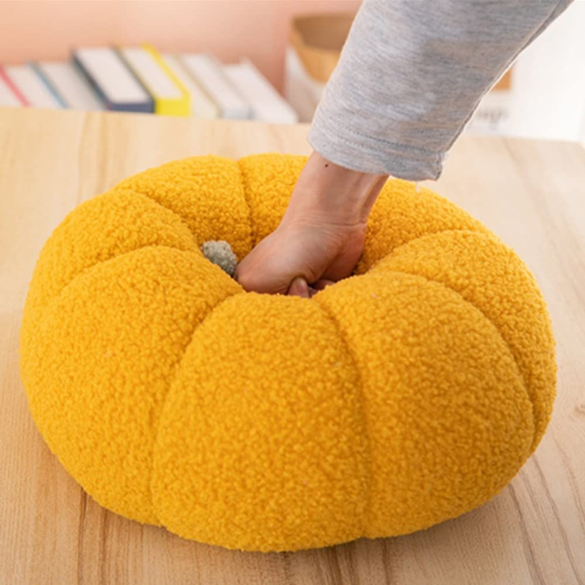 OUKEYI 13.8"/35cm Flower Floor Pillow Pumpkin Shape Cushion Cute Seating Pad Chair Cushion Oversized Throw Pillow,Halloween Pumpkins Plush Toys,for Home Decoration Kids Girls Women Gifts