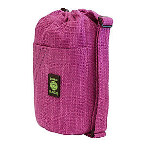 DIME BAGS - Drawstring Tube, Padded Bag, 5 Compartments, w/Shoulder Strap, Convenient, Durable (Magenta, 14")