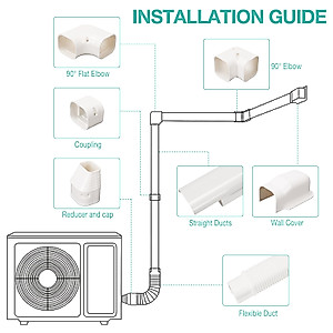 OSMOFUZE 3" W 10Ft L Mini Split Line Set Cover Kit, Air Conditioner Decorative PVC Line Cover Kit for Mini Split AC and Heat Pumps