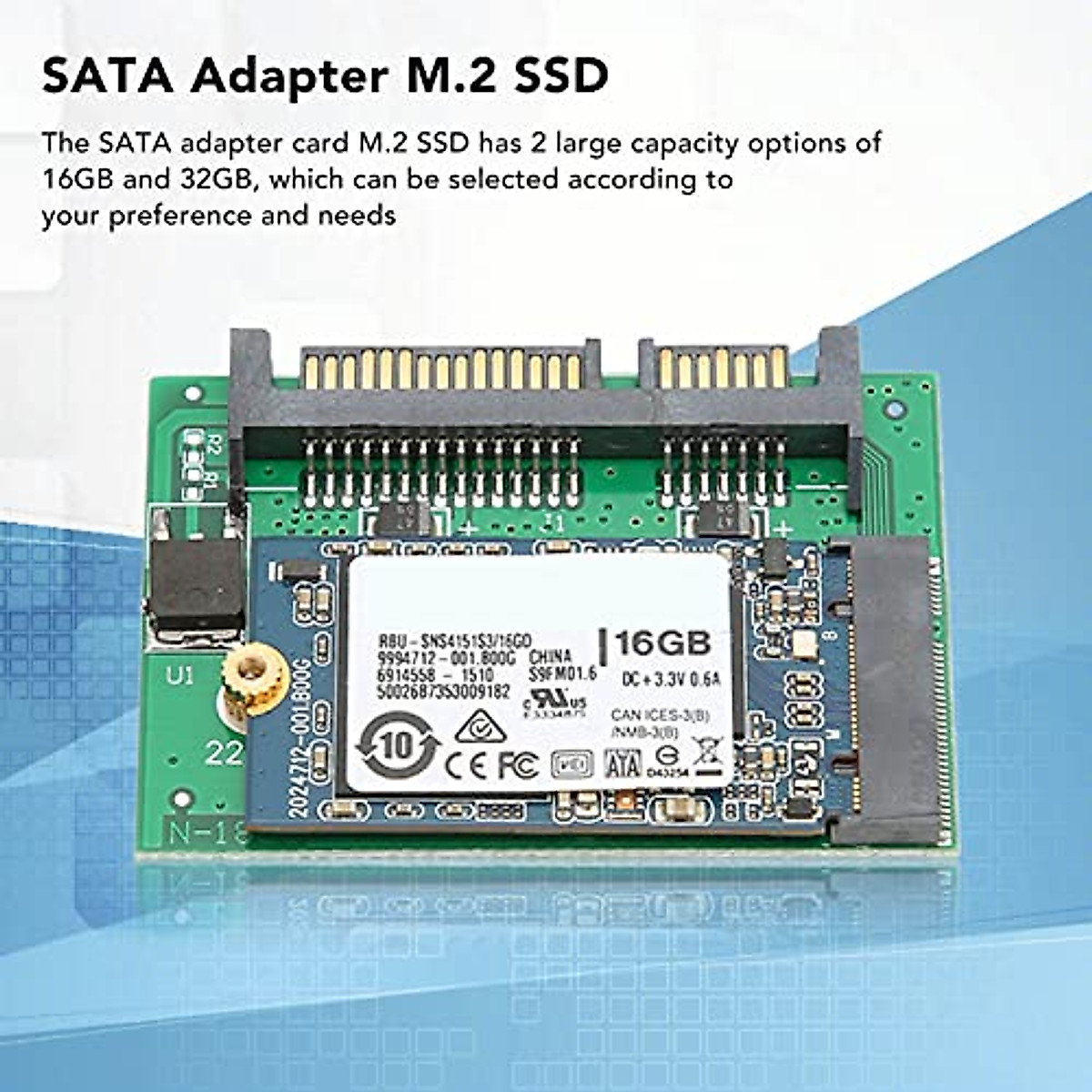 Laihua M.2 SSD 2in1 Large Capacity PCB Plug and Play Compact and Reliable Adapter Compact Portable M.2 SSD for Home and Office 16GB