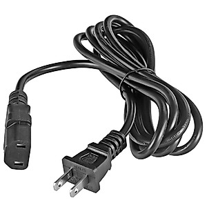 2 Prong AC Power Cord UL SVT 18AWG 10A Power Cable Replacement - for PS4 Pro, Xbox One/Xbox 360 Slim / 360 E Power Supply Brick (6Feet, Black)