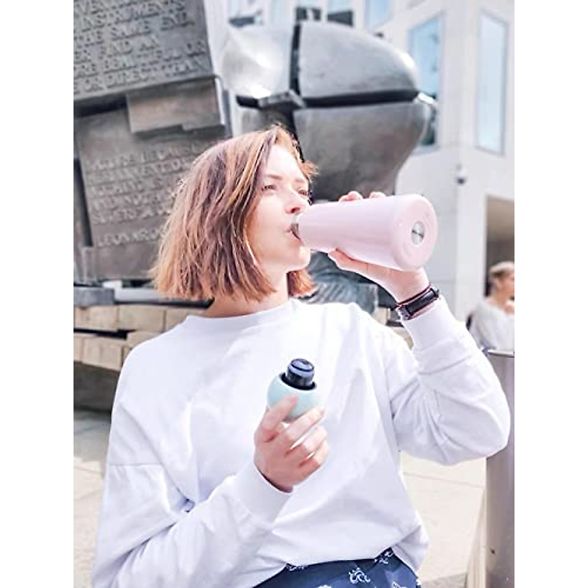 FAFAXOXO 17 oz About 500 ML Stainless Steel Water Bottle - Vacuum Insulated Water Bottle -Hot&cold Drink Metal Water Flask,BPA Free (Blue purple)