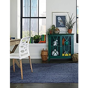 INDIGIFTHUB Rectangle Rug Hand Braided Area Rug Rustic Hipster Rug Eco Friendly Rug Large Turkish Rug for Living Indoor & Outdoor (Blue Dye) 4x6 Sq Feet