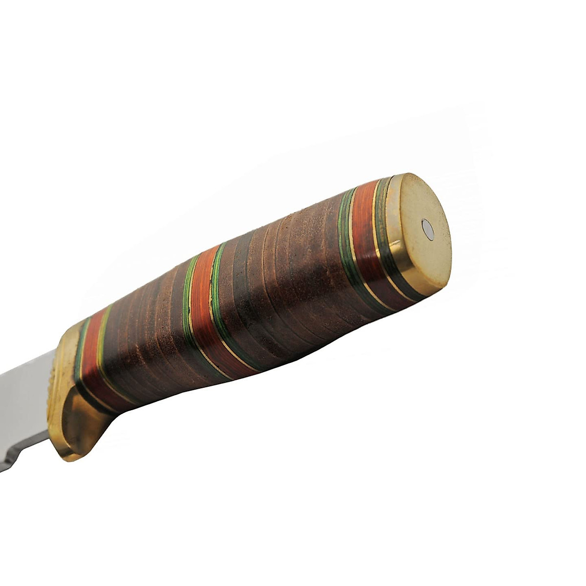 Winter Cabin Stainless Steel Blade Leather Stacked Handle 11 inch Hunting Knife