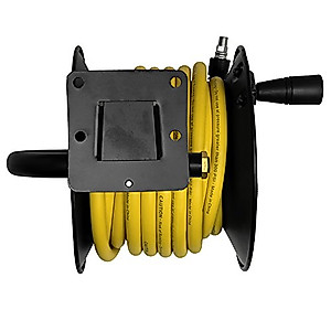 DEWALT DXCM024-0348 3/8" x 50' Manual Hose Reel with Rubber Hose , Yellow