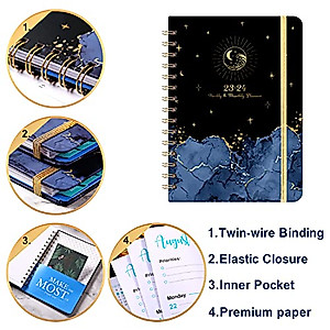 2023-2024 Planner - Weekly Monthly Planner 2023-2024, Jul 2023 - Jun 2024, Academic Planner 2023-2024, 8.5" x 6.4" Planner, Flexible Hardcover, Strong Twin - Wire Binding, Inner Pocket