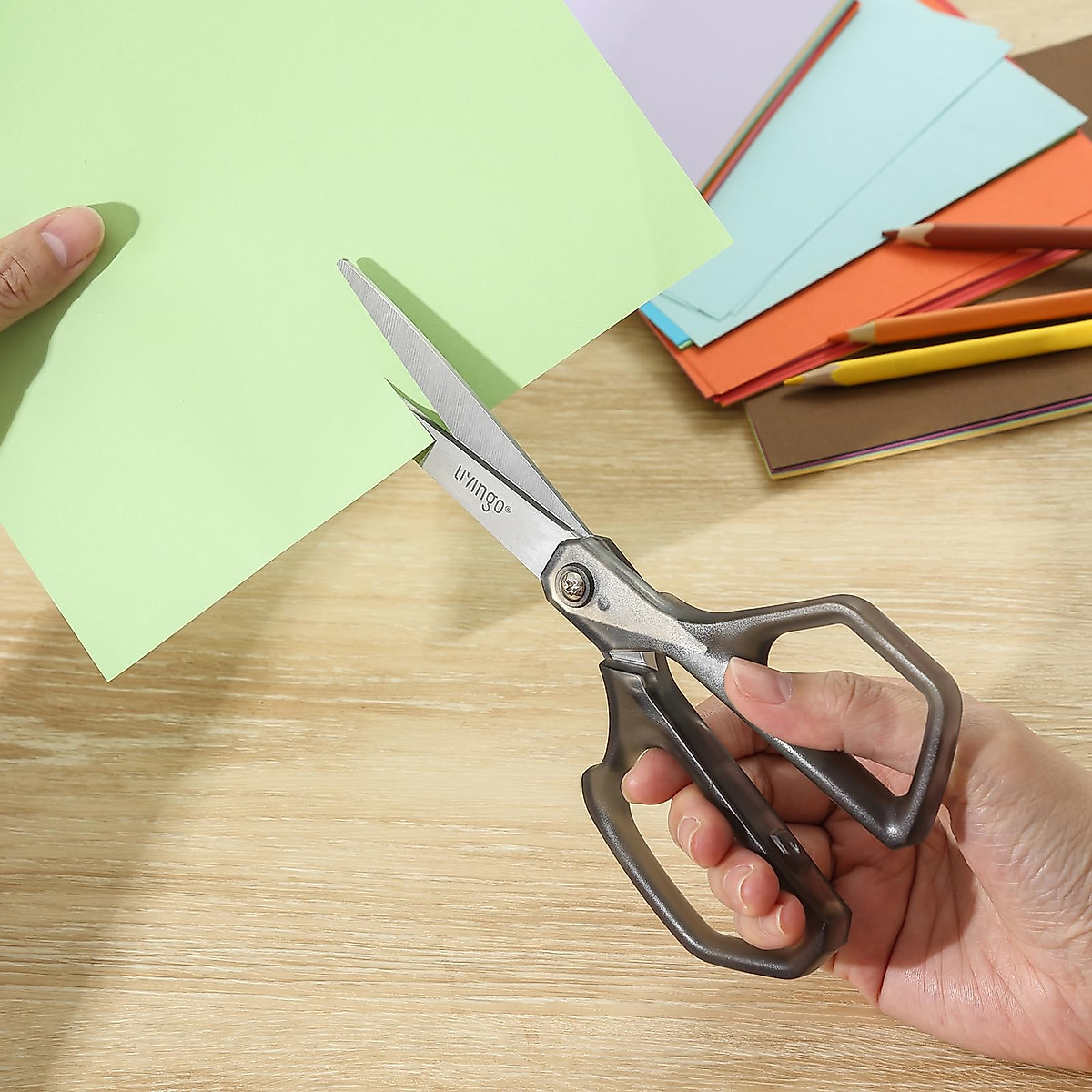 LIVINGO Scissors All Purpose for Office - 3 Pack 8 Inch Sharp Stainless Steel Heavy Duty Fabric Paper Cutting Shears for Crafts, Sewing School Home Use