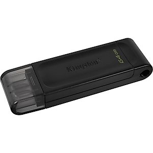 KINGSTON Technology Datatraveler 70 USB Flash Drive 64 GB, USB Type-C 3.2 Gen 1 (3.1 Gen 1), Black