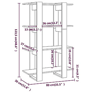 DYRJDJWIDHW Book Cabinet/Room Divider Bookshelf for Bedroom,Shelves,Wood Bookcase,Suitable for Bedroom, Office, Living Room, Study,Black 31.5"x11.8"x48.6"