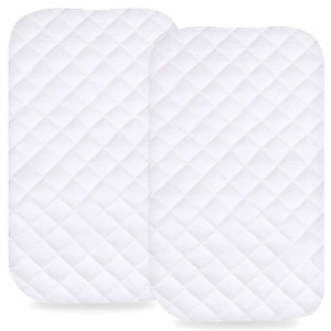 Waterproof Crib Mattress Protector Pad - 2 Pack - Washable and Comfy Crib Mattress Protector Baby Fitted Bed Sheets (52*28*9 inches)