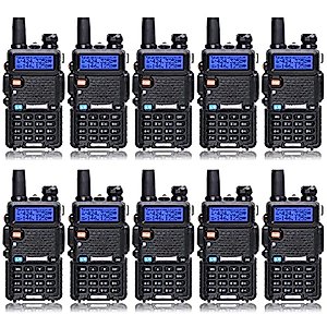 Baofeng UV-5R Dual Band Two Way Radio Pack of 10 (Black)
