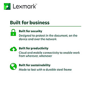 Lexmark MB3442adw Multifunction Monochrome Laser Printer with Print, Copy, Fax, Scan and Wireless Capabilities with Full-Spectrum Printing and Printers up to 42 ppm (29S0350), Gray/White, Small