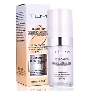 KOSIMI 30ml TLM Color Changing Foundation Liquid Base Makeup Change To Your Skin Tone By Just Blending, white