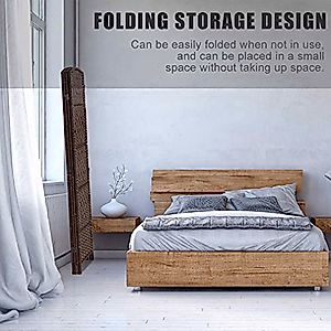 Room Divider Folding Privacy Divider 6 Ft Indoor Wall Divider Portable Partition Wood Screen, Brown (4 Panel)