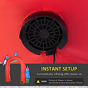 Outsunny 8ft Christmas Inflatables Outdoor Decorations Candy Cane Archway with Three Penguins and Gift Boxes, Blow-Up LED Yard Christmas Decor for Lawn Garden