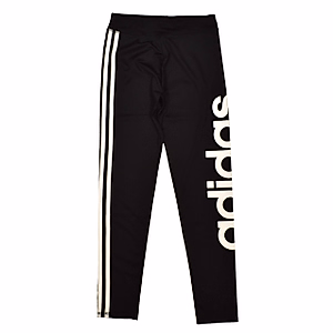 Adidas Kids Girls' Performance Tight Three Stripe Leggings - XS - Black/White Text