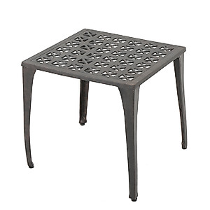Christopher Knight Home Kai Outdoor 18" Cast Aluminum Side Table, Bronze Finished