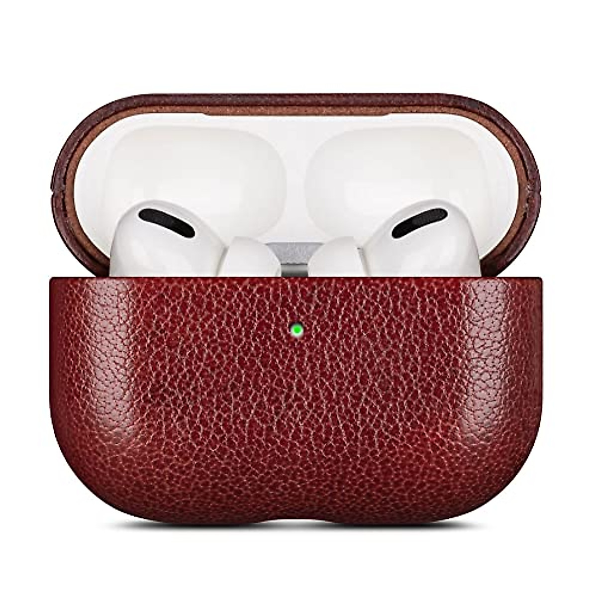 Haobobro Handcrafted AirPods Pro Leather Case Cover | Only Compatible with AirPods Pro (1st Gen) - Top Grain Leather AirPods Pro 1st Generation Case | Not for AirPods Pro (2nd Gen) - Brown