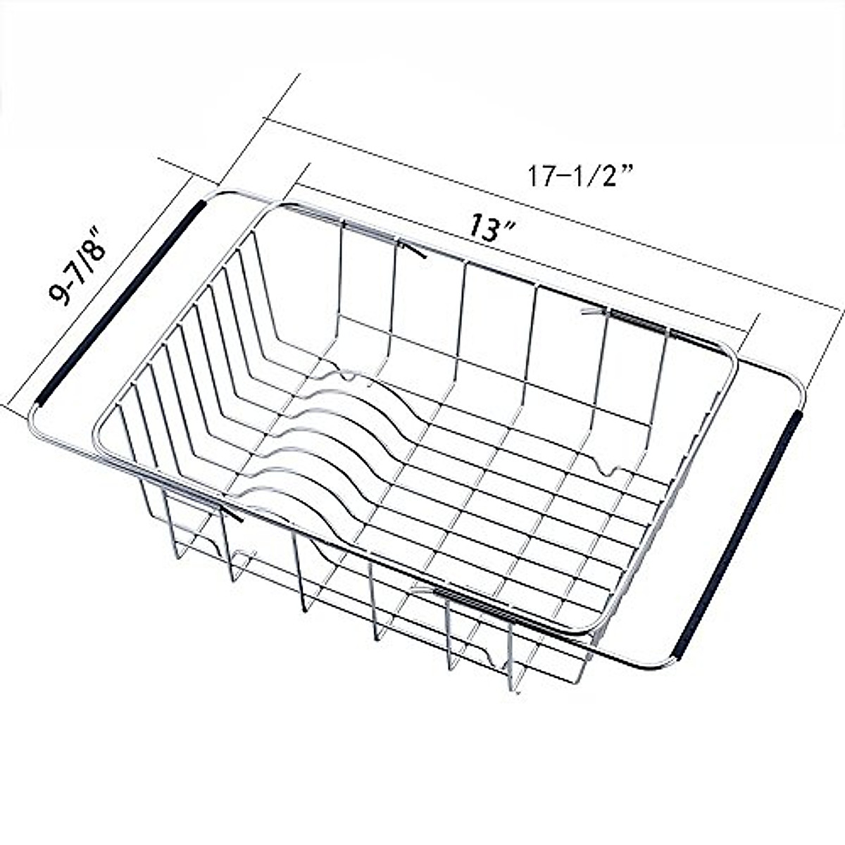 kaileyouxiangongsi Adjustable Over Sink Dish Drying Rack Stainless Steel Dish Drainer, On Counter or In Sink Dish Rack, Deep and Large- Rustproof