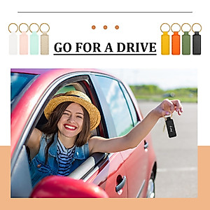 Wavyknot 48 Pcs Leather Keychains Blank Bulk PU Leather Sublimation Key Chains Gift Birthday Halloween(Bright Color)