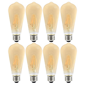 LEDVANCE (case of 8 Bulbs) Sylvania LED Vintage Filament ST19 Light Bulb, 60 watt Equivalent Using only 7 watts, Medium Base, 590 Lumens, Dimmable, 2175K, Amber Glow (40329)