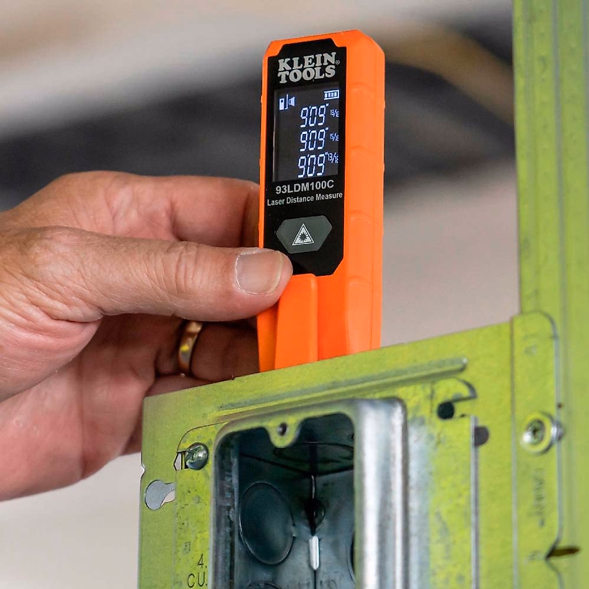 Klein Tools 93LDM100C Compact Laser Distance Measure, 100 Feet, Measures in Feet, Inches, Meters