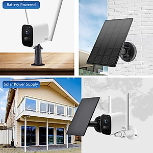 2 Pack Solar Panel for Wireless Outdoor Security Camera,Compatible with DC 5V Rechargeable Battary Powered Surveillance Camera, Continuously Power for Outdoor Security Camera,5V 3.5W Micro USB Port