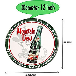 Mountain Dew Bottle 12" Round Metal Sign