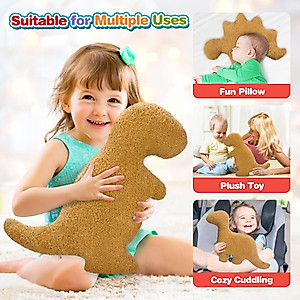 Dino Nugget Pillow for Birthday Gifts, Dinosaur Chicken Nuggets Plush Funny Gifts for Boys Girls, Plush Nuggets Dinosaur Stuffed Animal, Dino Pillow Cute Dinosaur Gifts for Kids (Small, Tyran Rex)