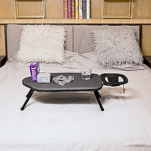 Duwee 14"x25" Table Top Ironing Board with Thicken Felt Padding, Metallic Cover, Solid Iron Rest (Black)