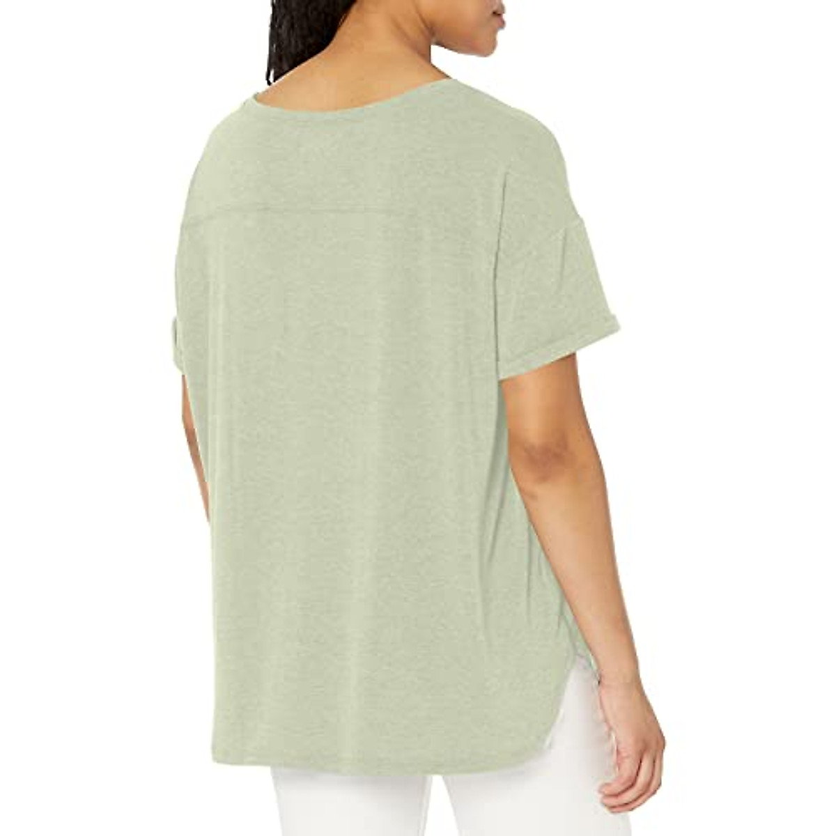 Amazon Essentials Women's Studio Relaxed-Fit Lightweight Crewneck T-Shirt (Available in Plus Size), Light Green, X-Large