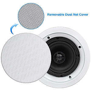 Herdio 5.25 Inch 300 Watts Ceiling Speakers Passive Wired, Premium Spring Loaded in Wall Speaker, for Home Theater Living Room Office(2 Speakers)