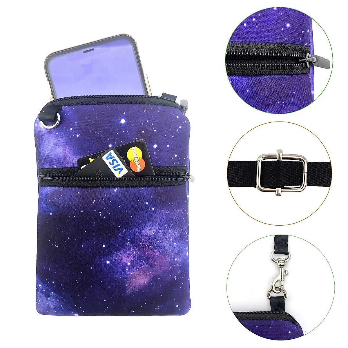 Wakaka Neoprene Small Crossbody Bag Smartphone Wallet, As A Small Fashion Gifts/Present for Women or The One You Love. (Sky Purple)