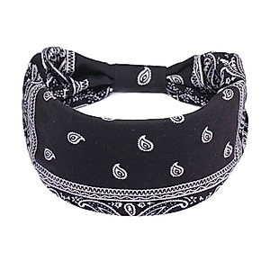 Headbands for Women, 6 PCS Wide Boho Headbands Elastic Bandana Non Slip Sweat Fashion Large Headwraps Hair Bands Headwear fit All Head Sizes for Workout, Sports, Running, Yoga (Set 2)