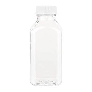 Disposable Juice Container with Caps, 12 Oz Reusable, Clear & Empty Smoothie Bottle For Grab & Go Drink & Juicing Journey, 12 Pack BPA-Free Plastic Water Bottles, Handy, Leak-Proof Beverage Containers