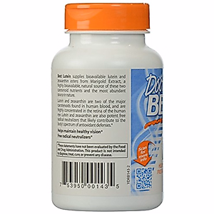 Doctor's Best Lutein with OptiLut, Non-GMO, Vegan, Gluten Free, Soy Free, Eye Health, 10 mg, 120 Veggie Caps