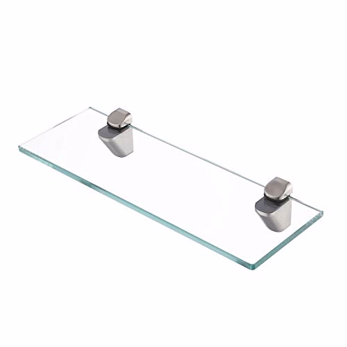 KES 14-Inch Bathroom Tempered Glass Shelf 8MM-Thick Wall Mount Rectangular, Brushed Nickel Bracket, BGS3202S35-2